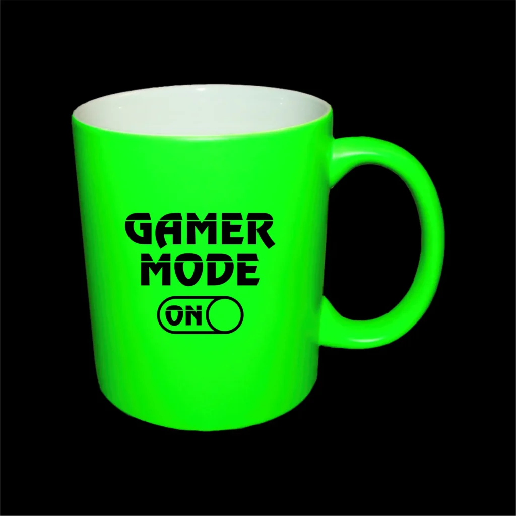 Gamer mode bögre - Neon bögre vicces felirattal