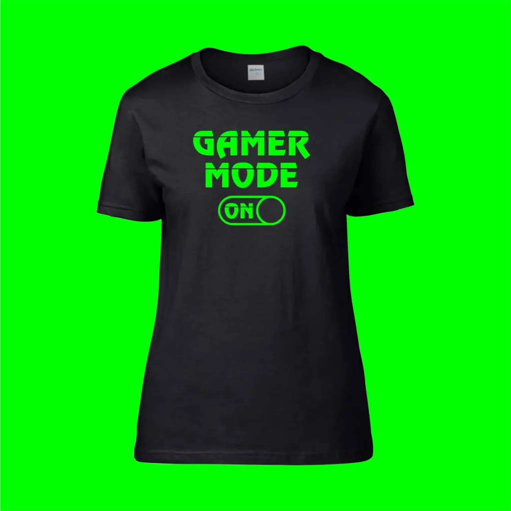Gamer mode női póló - Póló neon mintával